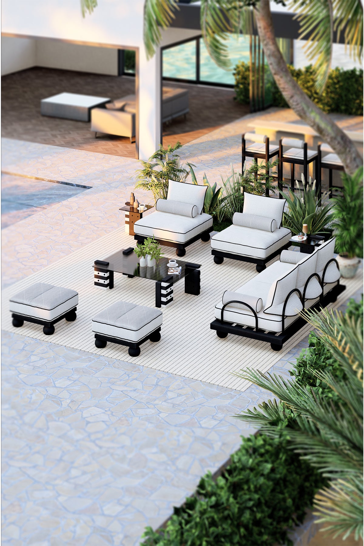 Picasso Outdoor Set Orta Sehpalı - İroko Ağacı | Deekobjects