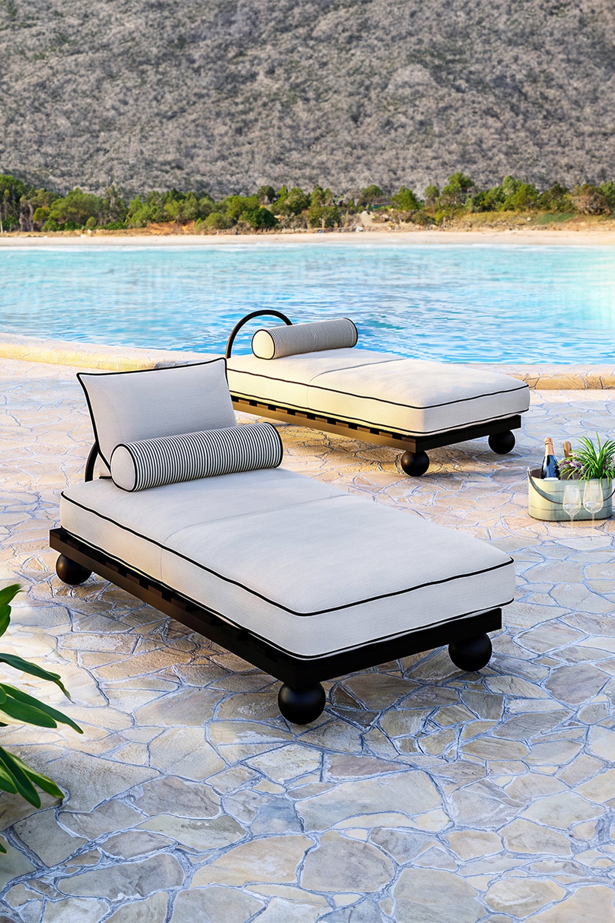 Picasso Outdoor Daybed-İroko Ağacı - Deekobjects
